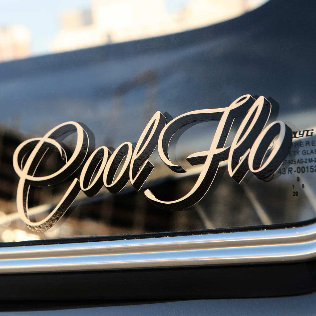 Rock the iconic Cool Flo script with this classic decal